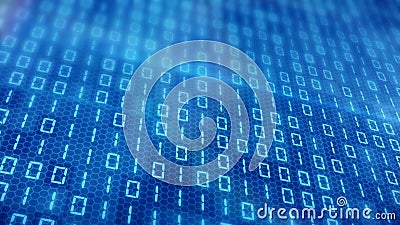 Blue Digital Binary Data on Computer Screen with Bokeh. Stock Video - Video of abstract, darknet ...