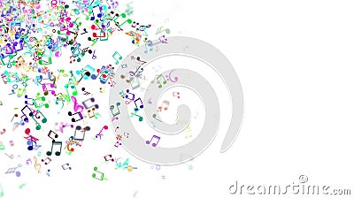 Abstract Background With Colorful Music Notes. Seamless Loop Stock ...