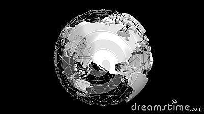 Abstract Background 3D Globe Sphere and Dotted World Map 001 Stock ...