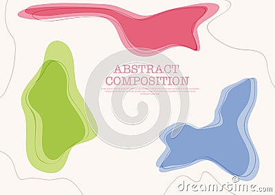 Abstract Background With Deformed Shapes And Lines. A Simple Color ...