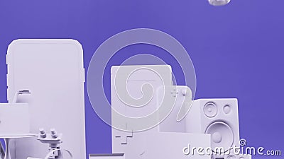 Abstract Background Showing a Collage of Technology Related Objects ...