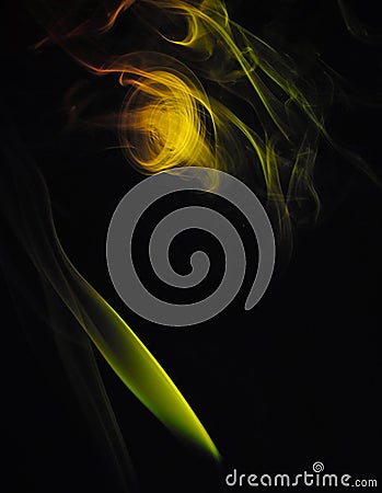 Abstract Background - Yellow, Green Fire Shape Stock Image ...