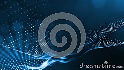 Abstract Blue Background As a Loopable Sequence with Glow Particles and Depth of Field. 3d ...