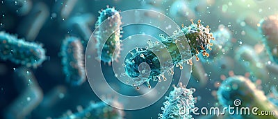 Abstract Bacterial Symphony: A Minimalistic Ode To Microbes. Concept ...