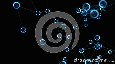 Abstract Beautiful Geometric Background with Moving Lines, Dots and ...