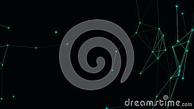 Abstract Beautiful Geometric Background with Moving Lines, Dots and ...