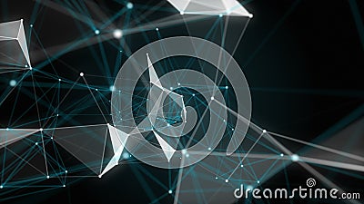 Abstract Beautiful Geometric Background with Moving Lines, Dots and ...