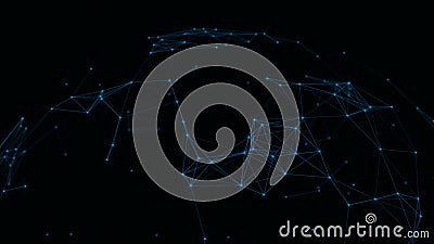 Abstract Beautiful Geometric Background with Moving Lines, Dots and ...