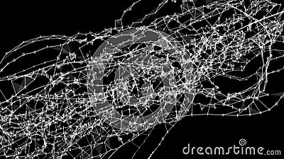 Abstract Motion - Digital Binary Polygon Plexus Data Networks Alpha Matte Stock Video - Video of ...