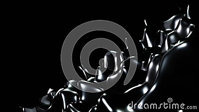 Abstract Black Liquid Wave Moving Technology Background 3d Rendering ...