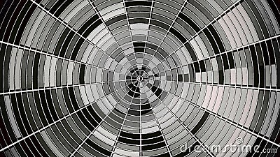 Abstract Black and White Circle Devided into Sectors Rotating and ...