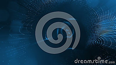 Abstract Blue Background As a Loopable Sequence with Glow Particles and Depth of Field. 3d ...