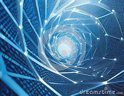 Abstract Blue Background. Illustration Of Cryptography, Secure Tunnels ...