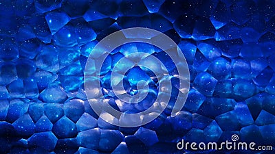 Abstract Blue Bubble Witn Nebula and Star Texture Rotating Around ...