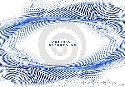 Abstract Blue Dotted Particles Flowing Wave Background Stock Photo ...