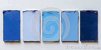 Abstract Blue Gradient Artwork With Textured Rectangular Paint Swatches ...