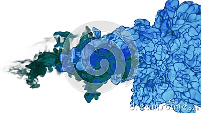 Abstract Blue Ink or Smoke Background with Alpha Mask. VFX Cloud of Ink ...