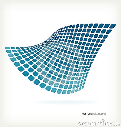 Abstract Blue Mosaic Wave Vector Background Royalty Free Stock Photos ...