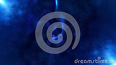 Abstract Blue Particles Mesh Wave Animation for Science Technology ...