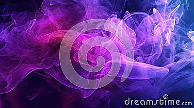 Abstract Blue And Purple Neon Lines In The Smoke,Fluorescence ...