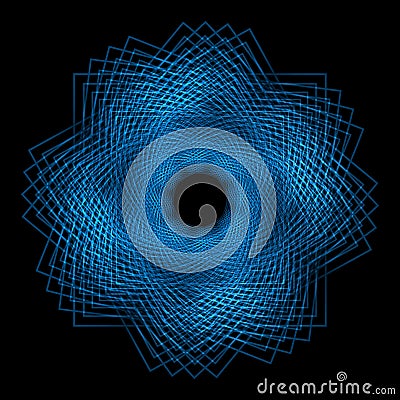Abstract Blue Symbol Isolated On Black Background Royalty-Free Stock ...