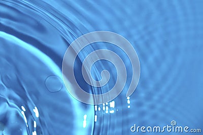 Abstract Blue Water Background With Drops That Disturbed The Water ...