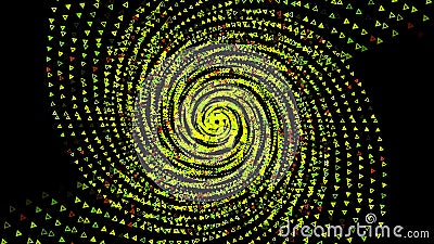 Abstract Breathtaking Vortex Formed by Rotating Triangles on Black ...