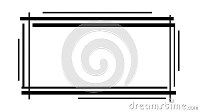Abstract Broken Lines Stop Motion Frame Animation, Isolated on a White ...