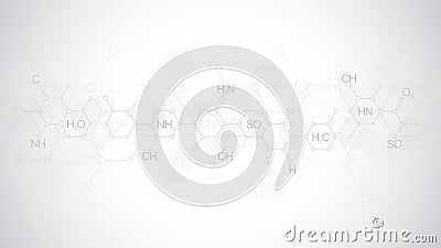 Abstract Chemistry Pattern On Soft Grey Background With Chemical ...