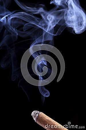 Abstract Cigar Smoke On Black Royalty Free Stock Photography - Image ...