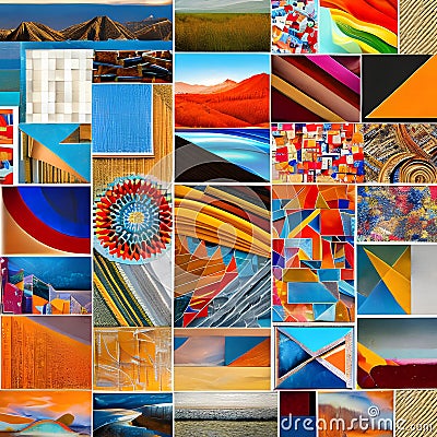 1406 Abstract Collage Art: A Creative And Eclectic Background Featuring ...