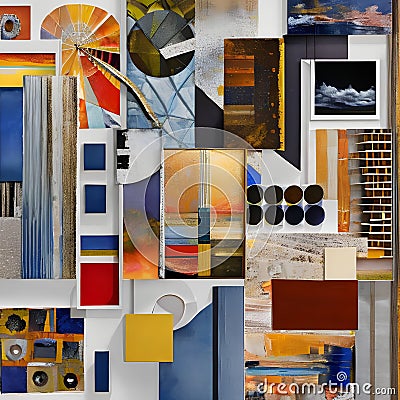 1406 Abstract Collage Art: A Creative And Eclectic Background Featuring ...
