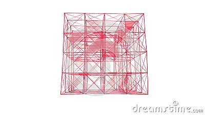 Abstract Colorful Complex Plexus 3D Figure. Motion. Triangular Edges of ...