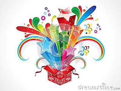 Abstract Colorful Magic Box Cartoon Vector | CartoonDealer.com #19108751