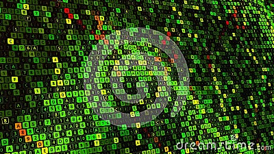 Abstract Computer Code Animation on Black Background, Seamless Loop ...