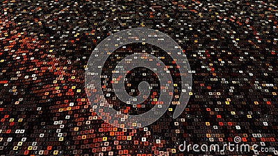 Abstract Computer Code Animation On Black Background, Seamless Loop. Animation. Waving Canvas Of ...