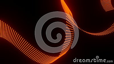 Abstract Curved Spiral on a Black Background. Design. Rotating Moving ...