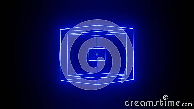 Abstract 3d Blue Cube Moving Animation. Stock Footage - Video of motion ...