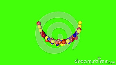 Abstract 3D Colored Balls Animation on Green Screen Chroma Key, Shape ...