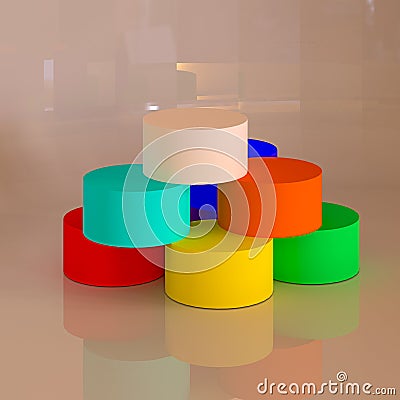 Abstract 3D Geometric Shapes. Cylinders. Stock Illustration - Image ...
