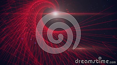 3D Red Wireframe Spiral Grid in Outer Space Loopable Background Stock ...