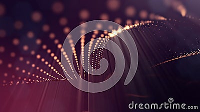 Abstract Dark Background As a Loopable Sequence with Glow Particles and Depth of Field. 3d ...