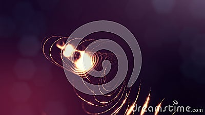 Abstract Dark Background As a Loopable Sequence with Glow Particles and Depth of Field. 3d ...