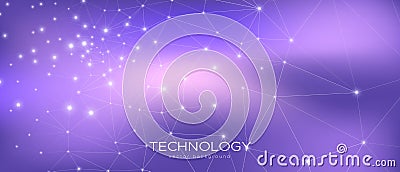 Abstract Data Flow. Violet Science Visualization. Cartoon Vector ...