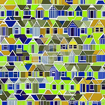 Abstract And Contemporary Digital Art Beach Hut Design Stock Image ...