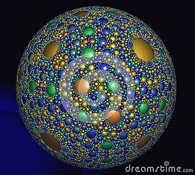 Abstract Digital Artwork. A Beautiful Magic Sphere With A Spherical ...