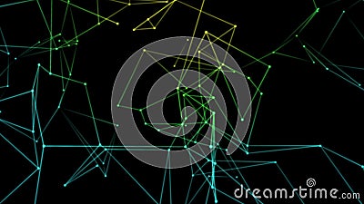 Abstract Digital Connection Moving Dots and Lines. Technology Background. Network Connection ...
