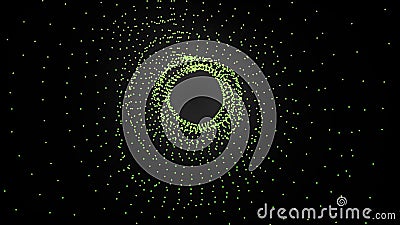 Abstract Digital Particle Moving. Particle Moving in a Circle Shape. Animated Particle Tunnel ...