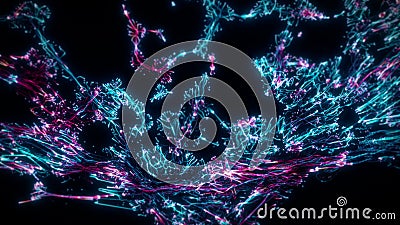 Abstract Digital Tunnel Funnel Artificial Intelligence Neural Network ...