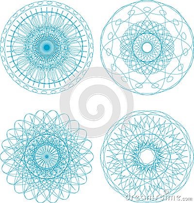 Set of Geometryc and Floral Linear Monogram Design. Line Art Elements ...